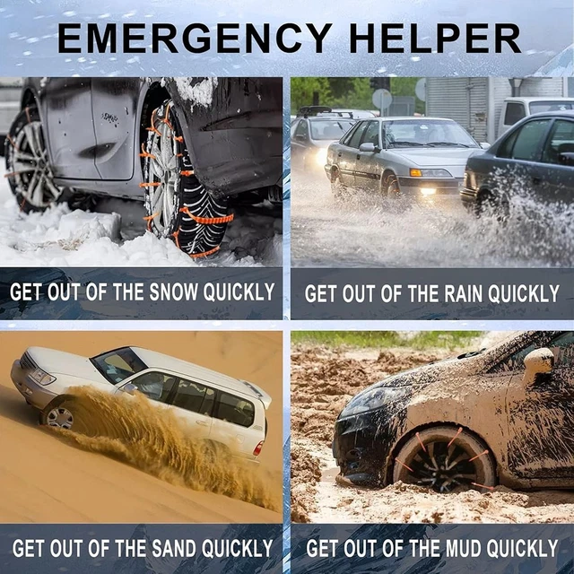 -SKID CHAIN FOR Car Winter Driving, Universal Snow Chains for Cars,Off ...