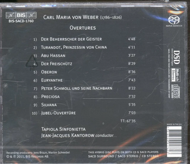BISSAC1760 JEAN-JACQUES KANTOROW, Tapiola Sinfonietta Carl Maria von Weber EUR 15,06 - PicClick FR