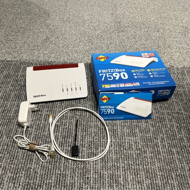 AVM FRITZ!BOX 7590 Wireless Router + Modem - Weiss EUR 54,99 - PicClick DE