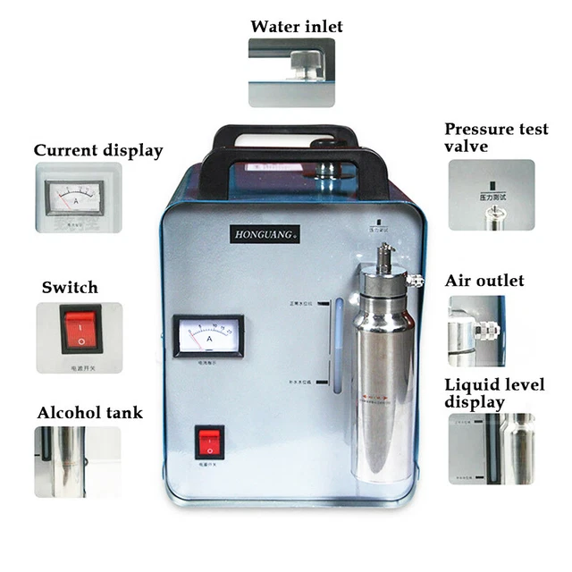 220V OXYGEN HYDROGEN HHO Gas Flame Generator Torch Acrylic Polisher ...