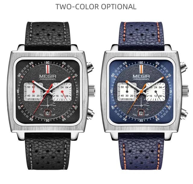 OROLOGIO MONACO TIPO Tag Heuer cronografo 43,5 mm cinturino pelle ...