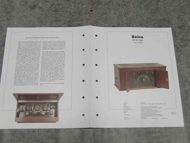 SCHALTPLAN FÜR RÖHRENRADIO Radio Reico RFW366 von 1928 Rundfunkmuseum ...