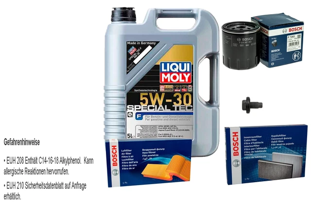 BOSCH INSPECTION SET 5 L Liqui Spécial Moly Tec F 5W-30 pour Ford Mondeo III EUR 101,52 ...