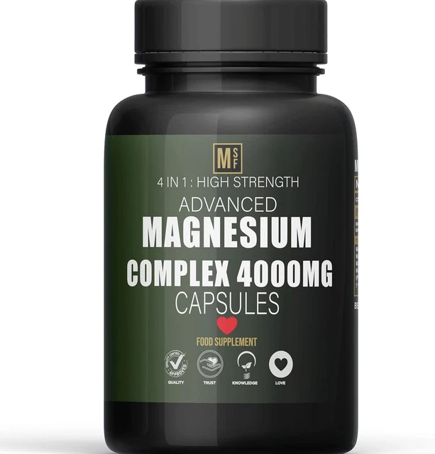 MAGNESIUM GLYCINATE 4-IN-1 | 4000 mg | 800 mg Elemental Magnesium 120 ...