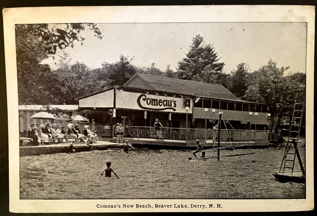 VINTAGE POSTCARD 1940'S Comeau's New Beach, Beaver Lake, Derry, New ...