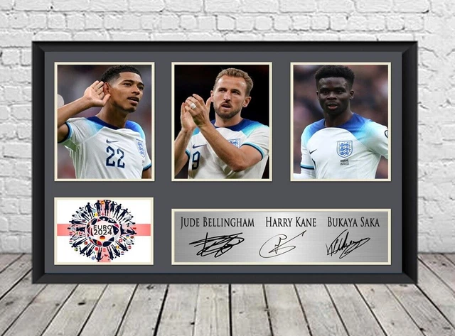 ENGLAND TEAM SIGNED Photo Print Poster Bellingham Kane Saka Football ...