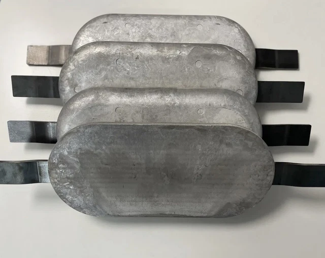 NARROWBOAT ANODES, 4 x Magnesium Anodes 2.5kg Weld On Anode For Barge ...