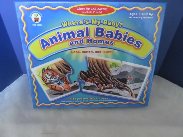 PUZZLE ANIMAL Babies and Homes Look, Match and Learn $13.69 - PicClick CA
