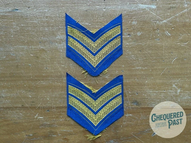 VINTAGE AUSTRALIAN RAN? 2x Double Chevron Rank Insignia Embroidered ...