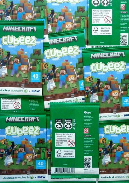NEW MINECRAFT CUBEEZ 2025 Woolworths x 50 Unopened Packs $50.00 ...