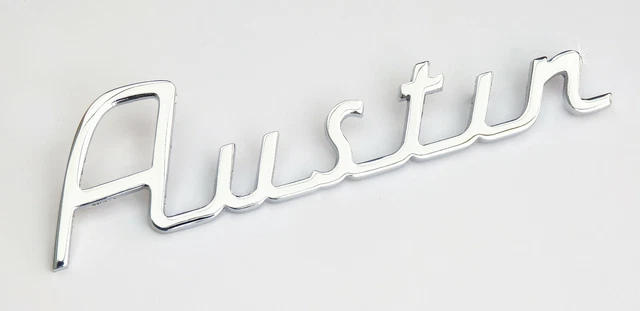 AUSTIN CLASSIC MINI Mk1 Chrome "Austin" Metal Script Badge, BMC part ...