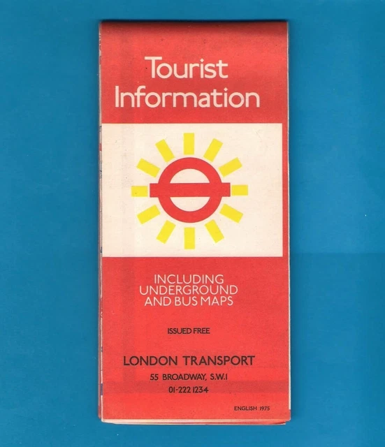 LONDON TRANSPORT BUS & Tube Map ~ Tourist Information - English: 1975 £ ...