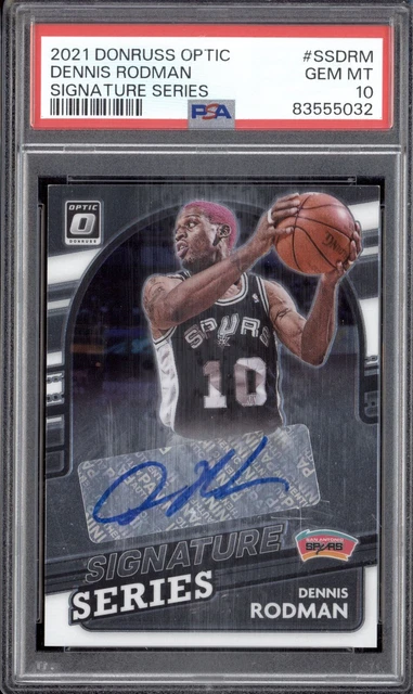 DENNIS RODMAN PSA 10 2021 Donruss Ottic Signature Series Auto Spurs Hof ...