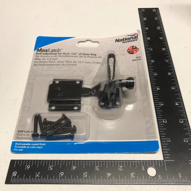 NATIONAL HARDWARE N342-626 Maxlatch Self Adjusting Gate Latch 4" Black ...