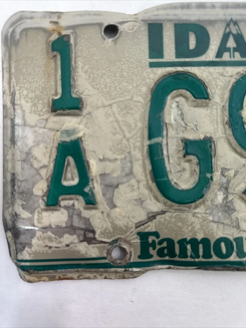 VTG 1990 IDAHO License Plate Embossed Raised Numbers Famous Potatoes ...