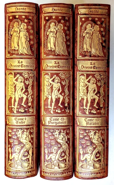LA DIVINE COMÉDIE par Dante Alighieri. Editions Jean de Bonnot 3 Tomes ...