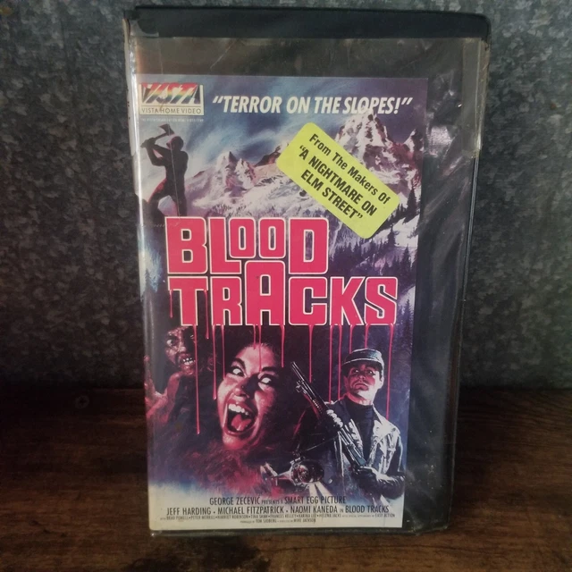 VHS BLOOD TRACKS Horror Slasher Terror Movie 1980s Classic Clamshell £ ...