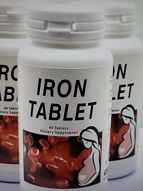 VITAMIN SUPPLEMENT Iron Tablets Body Regulation & protein Synthesis UK ...