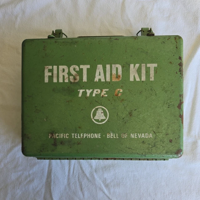 VINTAGE BELL SYSTEM-D Telephone Metal First Aid Kit Box £24.06 ...
