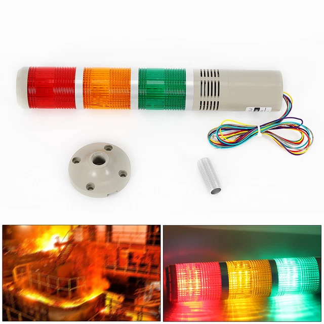 LED STROBE STACK Light Red/ Green/ Yellow Alarm Warning Signal Tower ...