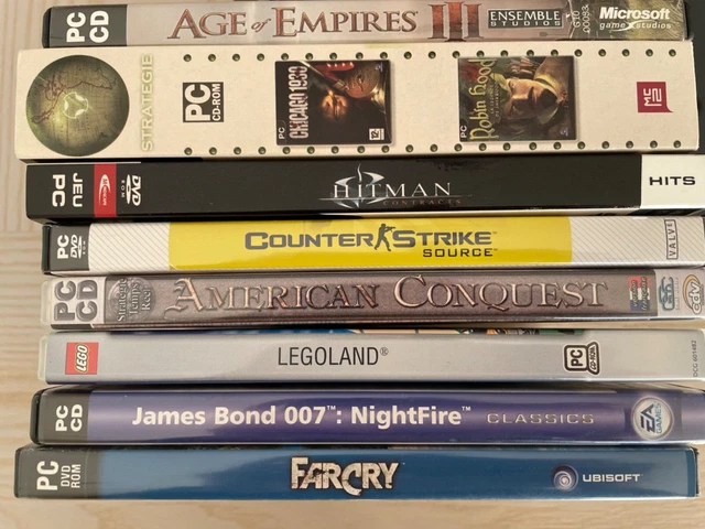 LOT JEUX PC très bon état Farcry Lego âge of empires James Bond 007… EUR 15,00 - PicClick FR