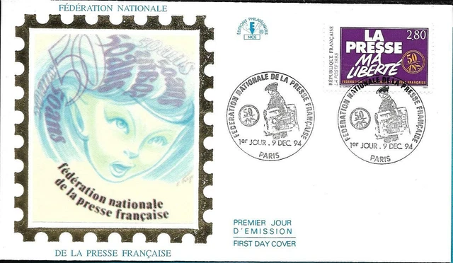 2917+ FDC . ENVELOPPE 1er JOUR CEF FEDERATION NATIONALE DE LA PRESSE FRANCAISE EUR 2,00 ...
