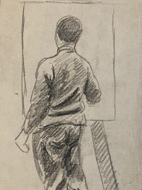 BEAUTIFUL DRAWING CHARCOAL Woman Course Man Jean Dreyfus Stern 1930 Art ...