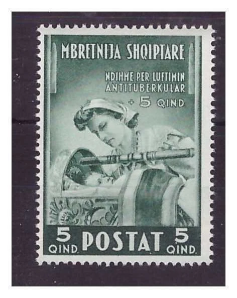 ALBANIA OCC. IT. 1943 - For Antitubercular Works Q. 5 New ** MNH £1.93 ...