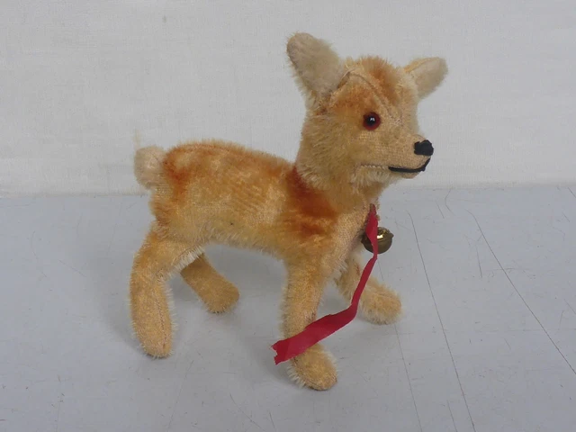 ANCIEN JOUET ANCIEN Cerf Vmtl. Copeaux de Bois 14,5 CM DDR? VEB Jouets ...