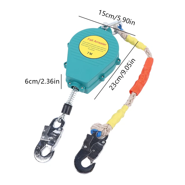 SELF RETRACTING LIFELINE Lanyard Fall Arrester+Locking Hook Fall ...