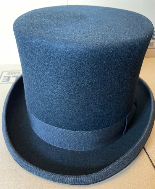 RETRO WOOL FELT Men Top Hat Topper Victorian Gentlemen | 61cm | 6" Tall ...