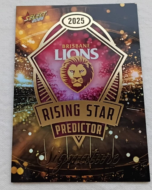 2025 AFL SELECT Rising Star Predictor Signature Gold - Brisbane RPSG2 ...