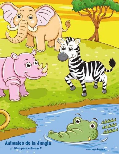 ANIMALES DE LA Jungla libro para colorear 2 by Nick Snels (Spanish ...