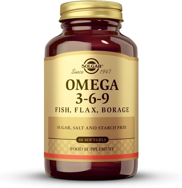 OMEGA 3-6-9 SOFTGELS Fish Flax Borage Oil Support Heart Joint Skin 60 £ ...