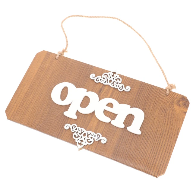 WOODEN DOOR SIGN Hanging Business Hours for Opening and Closing ...