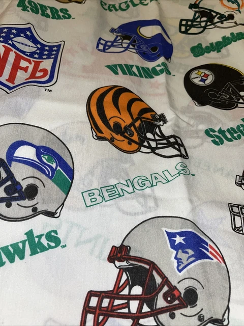 VINTAGE BIBB TWIN flat football bed sheet bengals rams superbowl 2022 ...