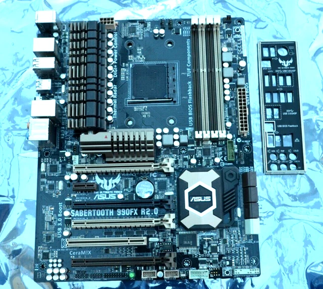 ASUS SABERTOOTH 990FX R2.0 Socket AM3+ Motherboard, I/O plate. £65.00 ...