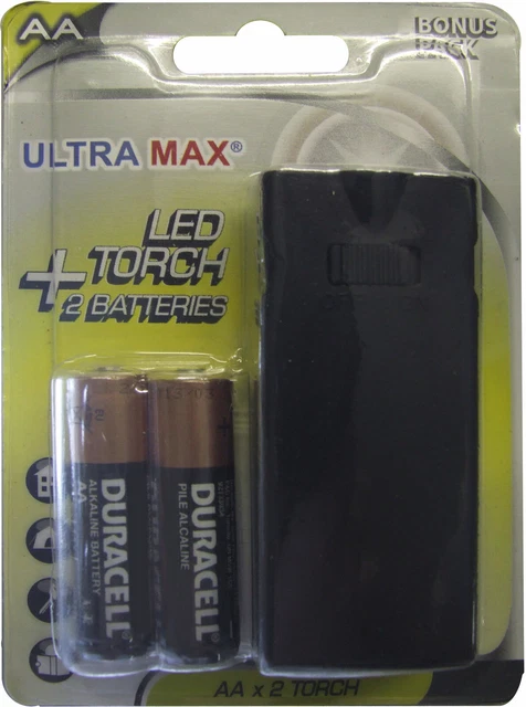 ULTRA MAX LED Torch and 2 x AA Duracell Batteries £4.49 - PicClick UK