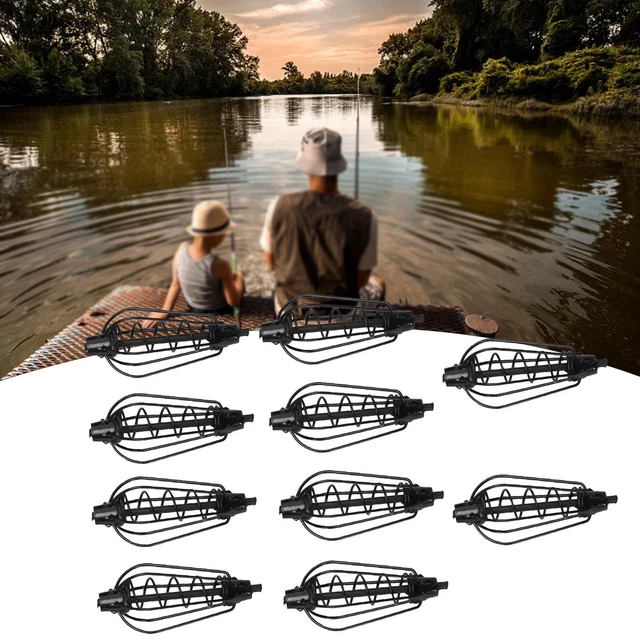 10 PCS 6 Wire Method Carp Fishing-Feeder Swim Feeders-Spring-Lead ...