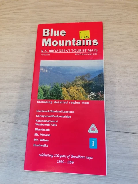 BLUE MOUNTAINS R.A. BROADBENT TOURIST MAPS Australia 8th Edition 90's £ ...