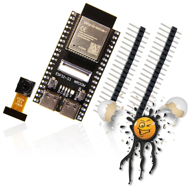 ESP32-S3 CAM MODUL OV2640 Set ESP32-WROOM N16R8 8M PSRAM BT 5.0 Tasmota Arduino EUR 18,90 ...