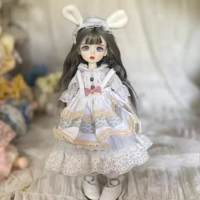 FULL SET 1/6 BJD Doll Girl SD Doll Ball Joints Eye Face Makeup Clothes ...