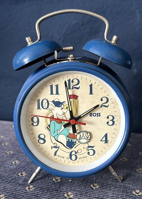 VINTAGE ROSS ANIMATED MOVING MOUSE DRIVING RETRO ALARM CLOCK *Overwound ...