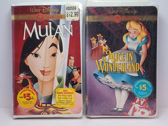 WALT DISNEY GOLD COLLECTION Alice In Wonderland and Mulan VHS Sealed Clam Shell £13.88 - PicClick UK