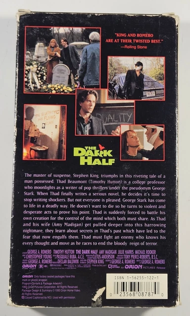THE DARK HALF (VHS, 1993) Stephen King Horror Movie! $9.99 - PicClick CA