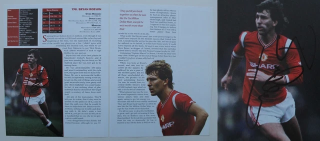 BRYAN ROBSON & Norman Whiteside Signed Manchester United Profiles + COA ...