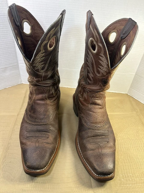 MEN’S 10.5 EE Ariat Brown Leather Cowboy Western Boots £43.53 - PicClick UK