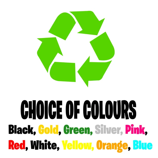 ADESIVO VINILE SIMBOLO riciclo riciclaggio logo bidone cestino bidone ...