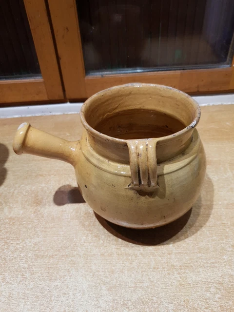 TOUPIN EN TERRE cuite ancien poterie avec anse 16,5 cm EUR 40,00 ...