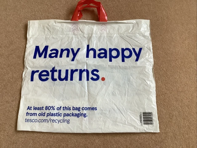 TESCO PLASTIC CARRIER BAG Celebrating 100 Years Many Happy Returns £1. ...